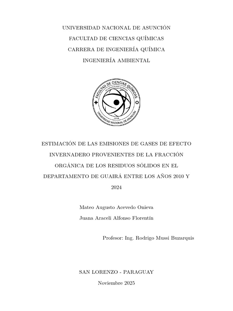 TP Ambiental Guirá | PDF | Vertedero | Metano