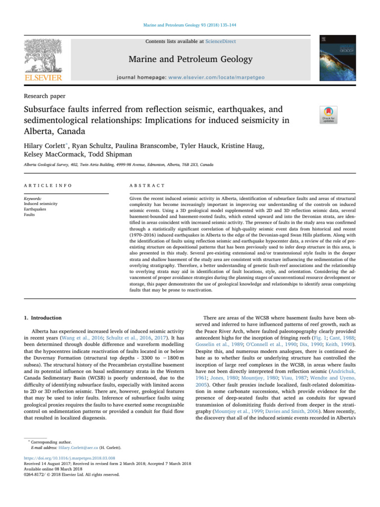 Subsurface Faults Inferred From Reflection Seismic, Earthquakes | PDF ...