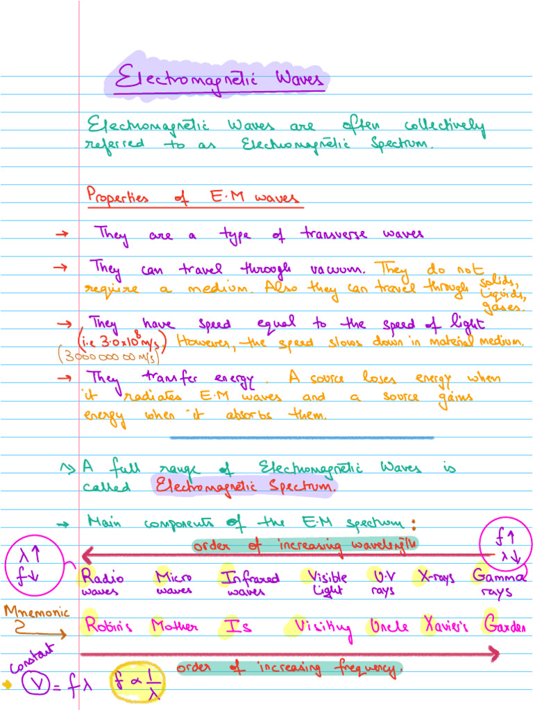 EM Waves | PDF | Electromagnetic Radiation | Electromagnetic Spectrum