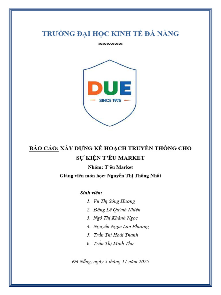 Báo Cáo Chương 4 - Têu Market | PDF