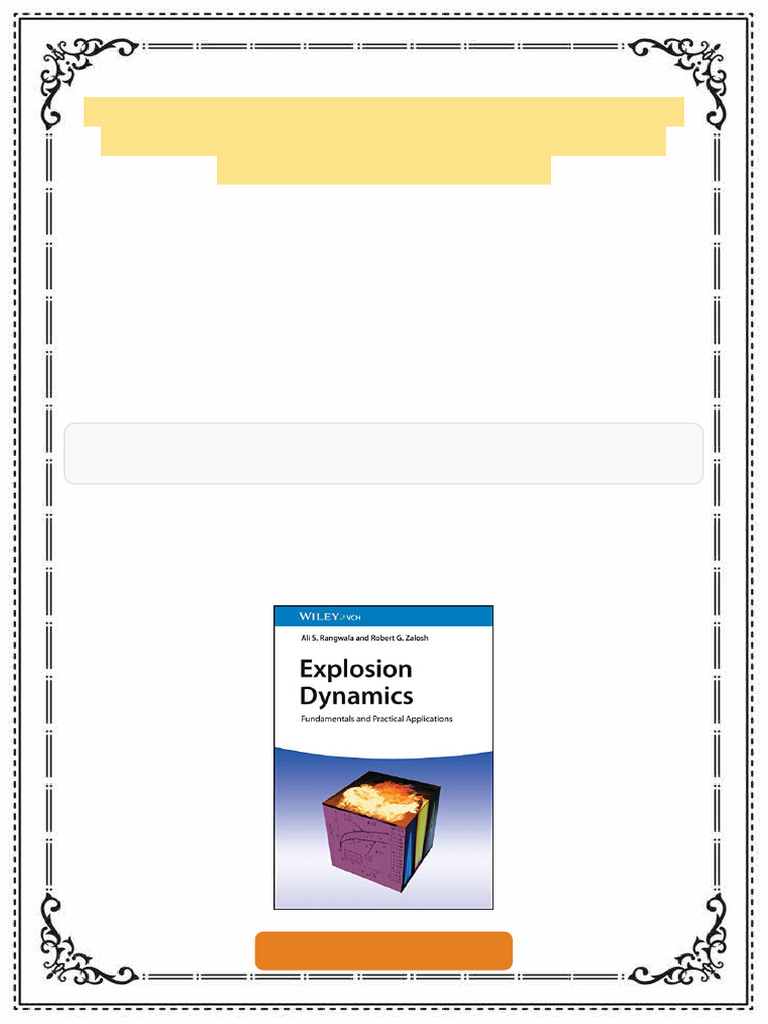 Explosion Dynamics Fundamentals and Practical Applications 1st Edition ...