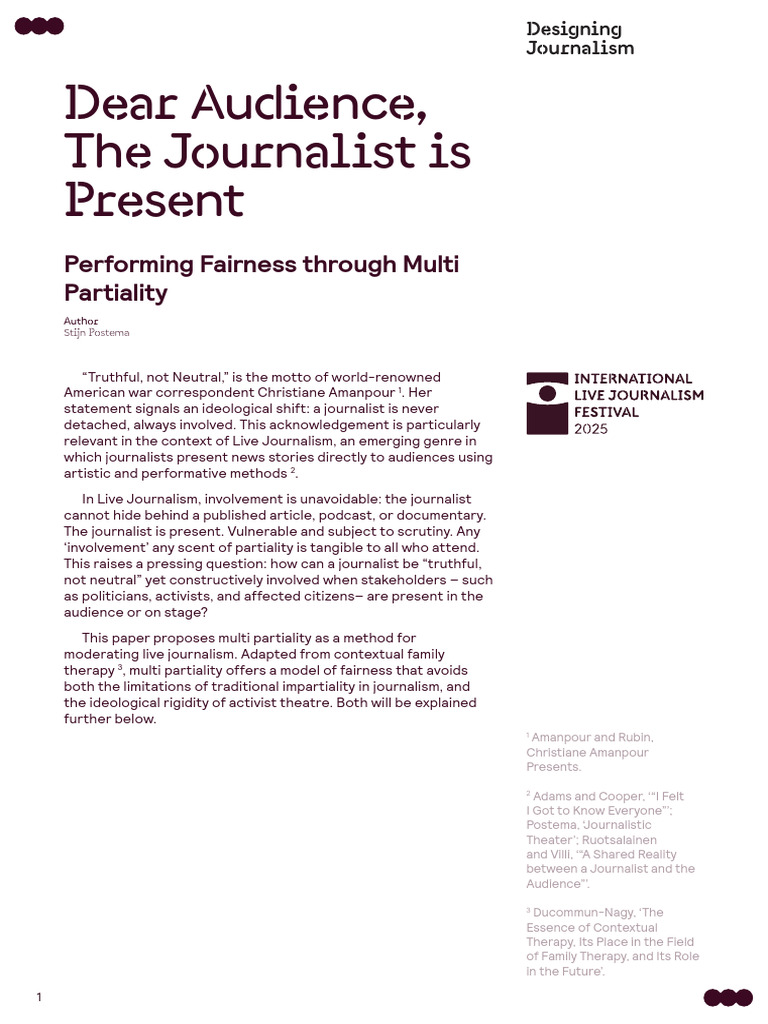 Multi Partiality in Live Journalism | PDF | Journalism | Cognition