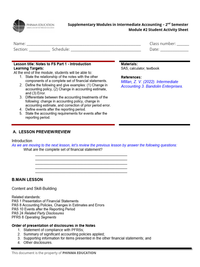 Intermediate Accounting Notes Overview | PDF | Accounting