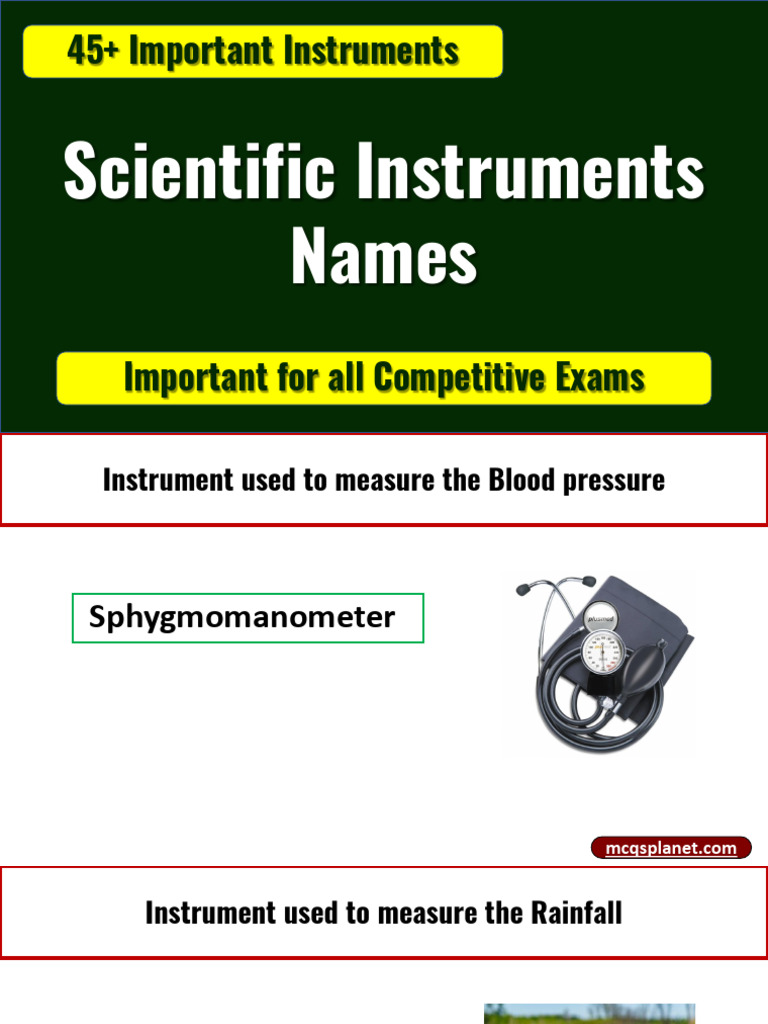 45+ Essential Scientific Instruments | PDF | Physical Quantities | Quantity