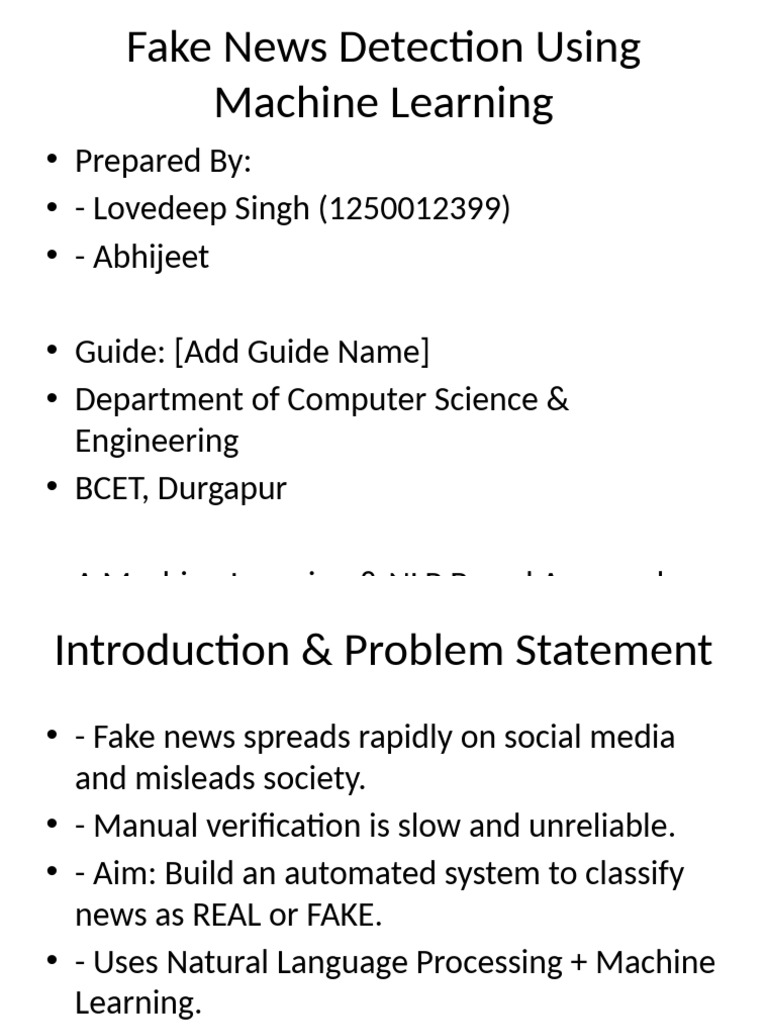 Machine Learning for Fake News Detection | PDF