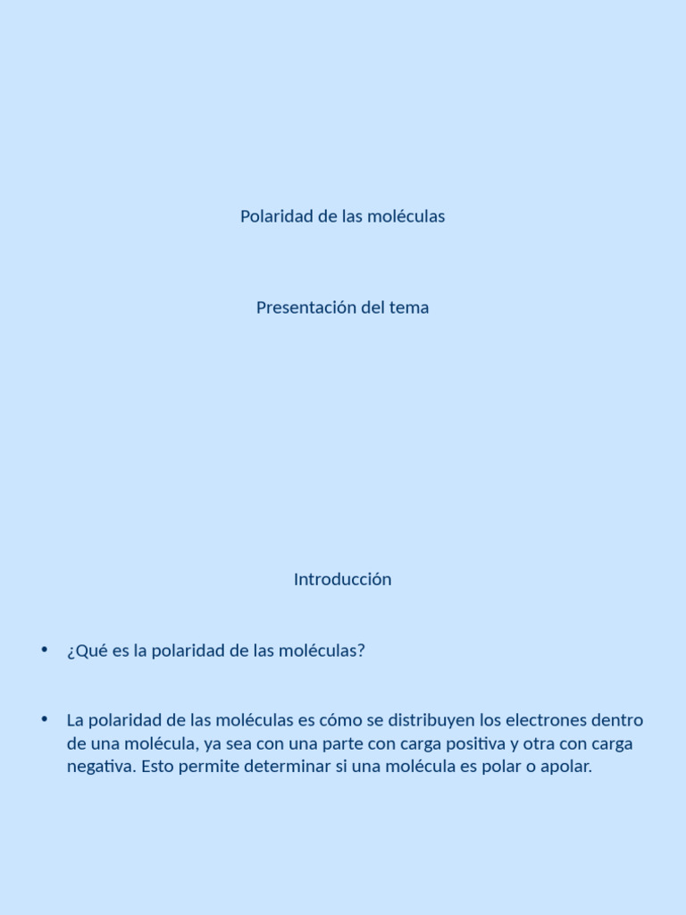 Polaridad de Las Moleculas Con Fondo | PDF