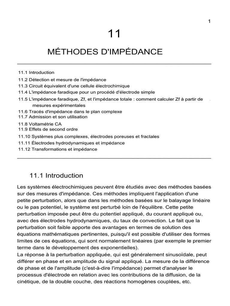 Méthodes d'impédance en électrochimie | PDF | Impédance (électricité ...