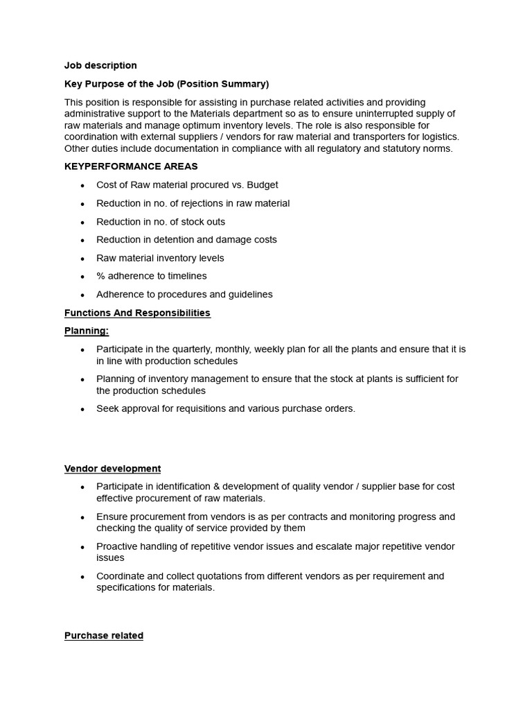 SR MGR - Engineering Stores | PDF | Logistics | Business