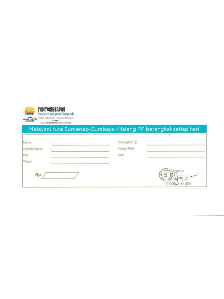 Nota Travel Yudi Tour | PDF