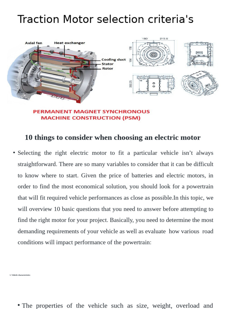 Traction Motor Selection Criteria's | PDF | Drag (Physics) | Hybrid Vehicle