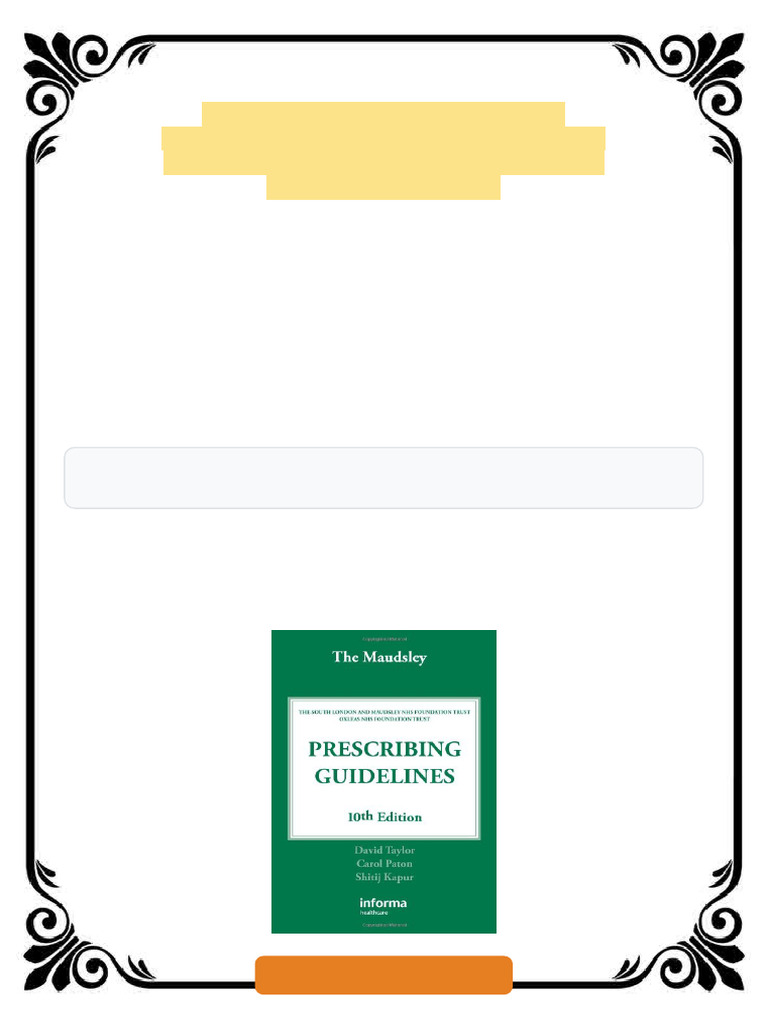 The Maudsley Prescribing Guidelines Tenth Edition Taylor The Maudsley ...