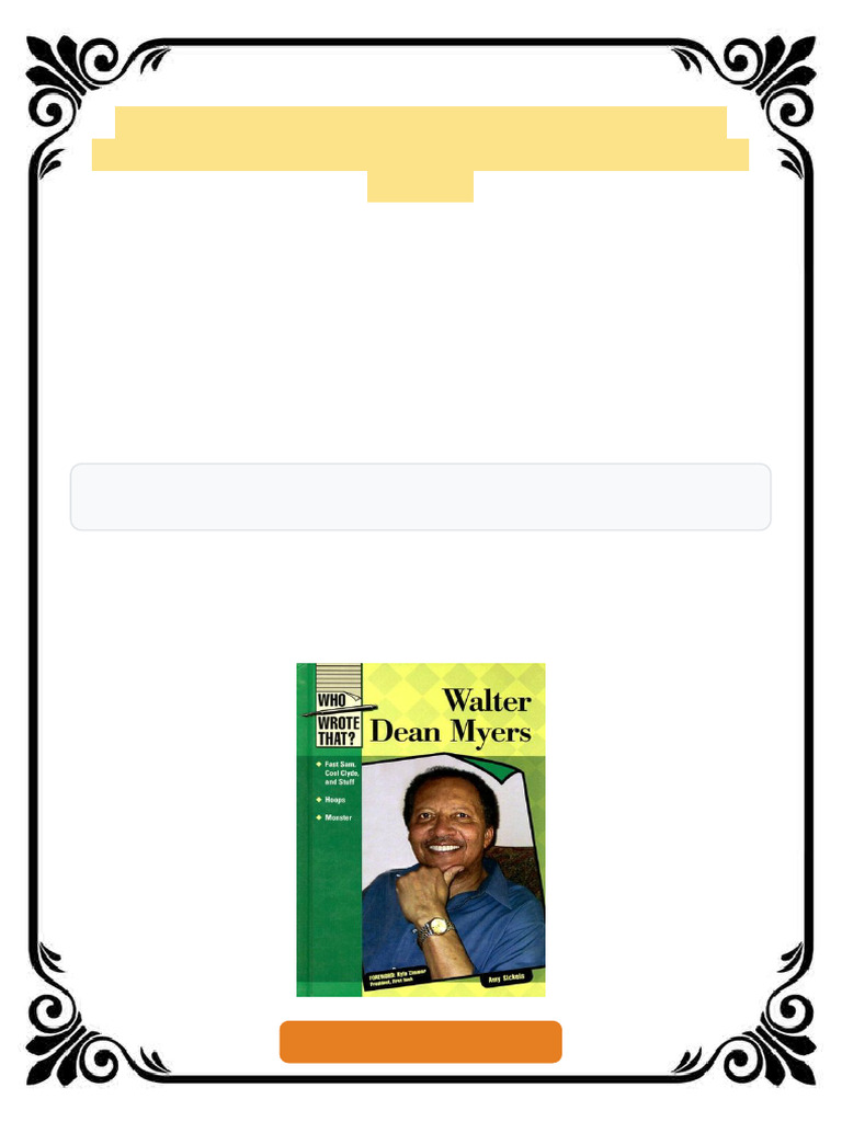 Walter Dean Myers Who Wrote That 1st Edition Amy Sickels Ebook Data ...