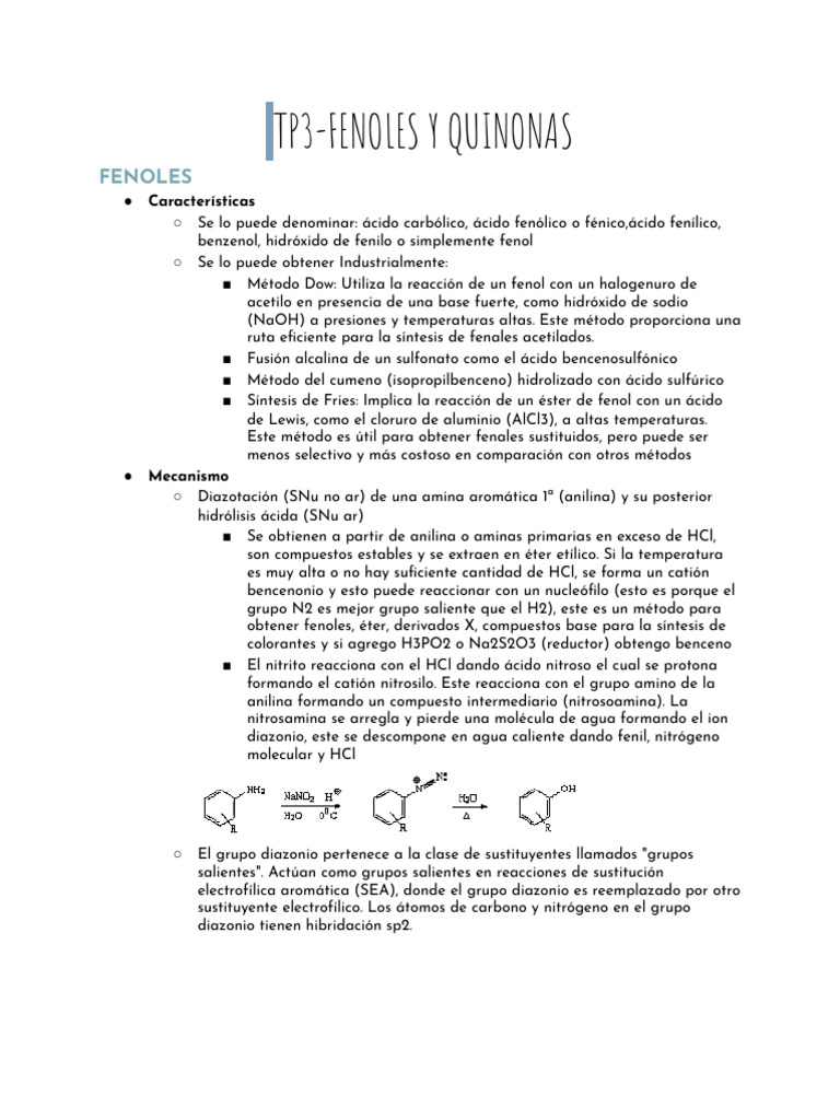 TP3-Fenoles y Quinonas | PDF | Ácido | Éter