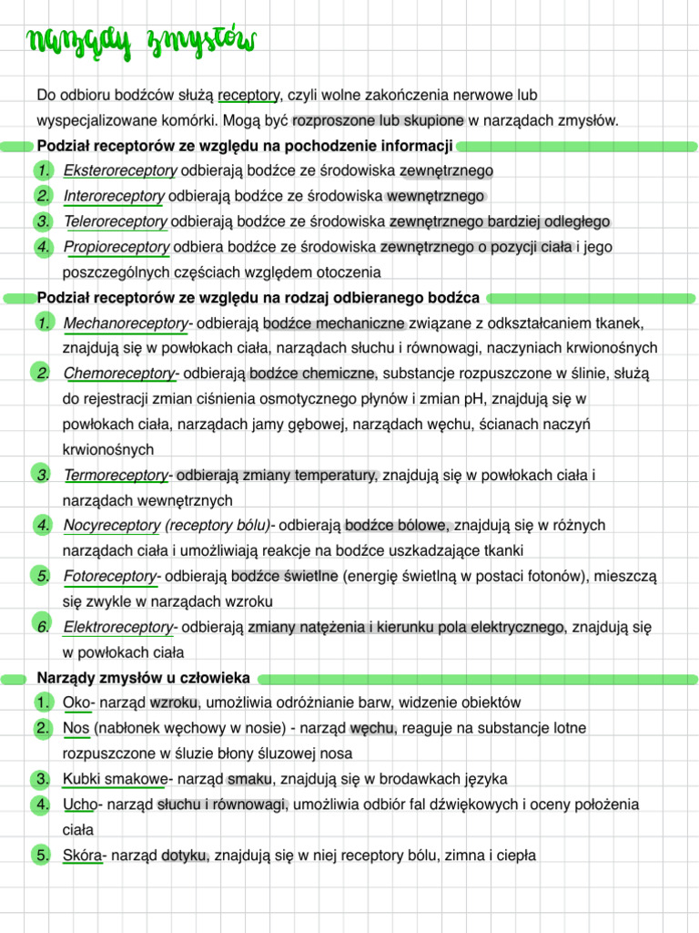 Narzady Zmyslow Wstep | PDF