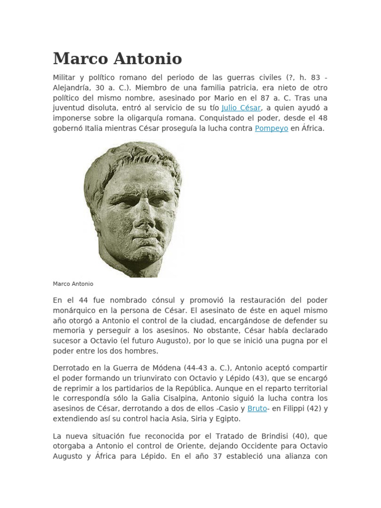 Marco Antonio | PDF | Augusto | Mark Antony