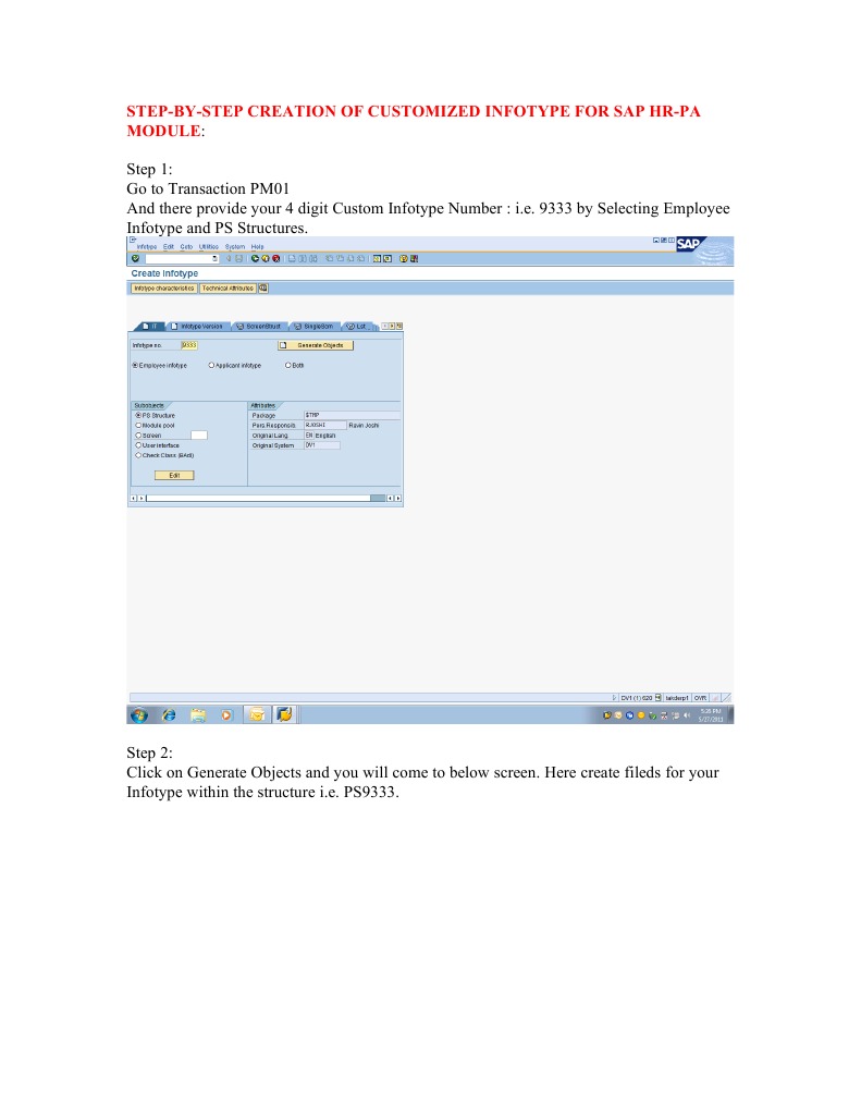 Creating Custom Infotype in SAP HR | PDF | Computers