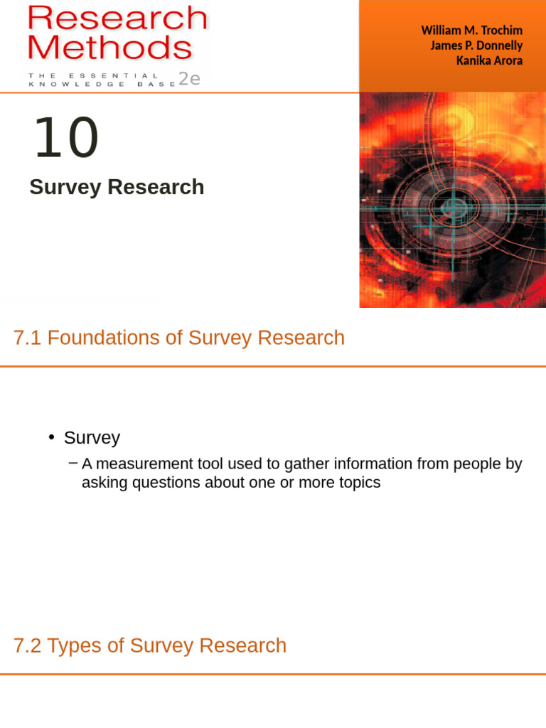 Week 10 Survey Research | PDF | Survey Methodology | Questionnaire