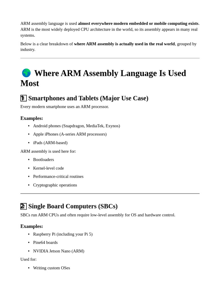 Real-World Applications of ARM Assembly | PDF | Microcontroller ...