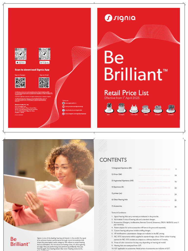 Signia Retail Price List - Apr 2025 | PDF