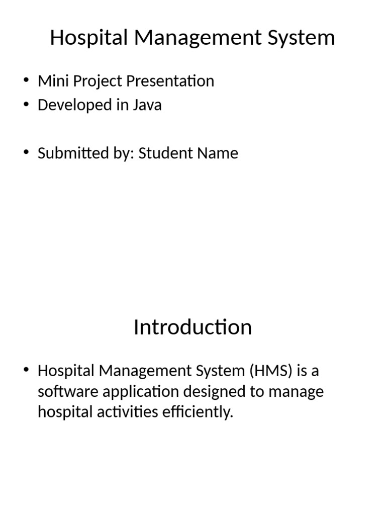 Hospital Management System Presentation Expanded | PDF