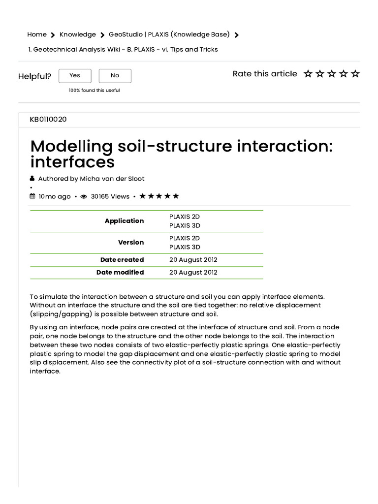 Modelling Soil-Structure Interaction Interfaces | PDF