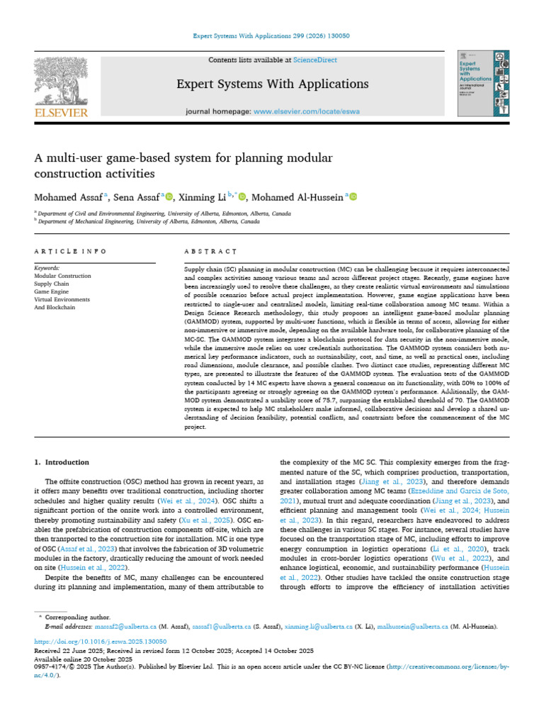 Multi-User Game System for Modular Construction | PDF | Simulation ...