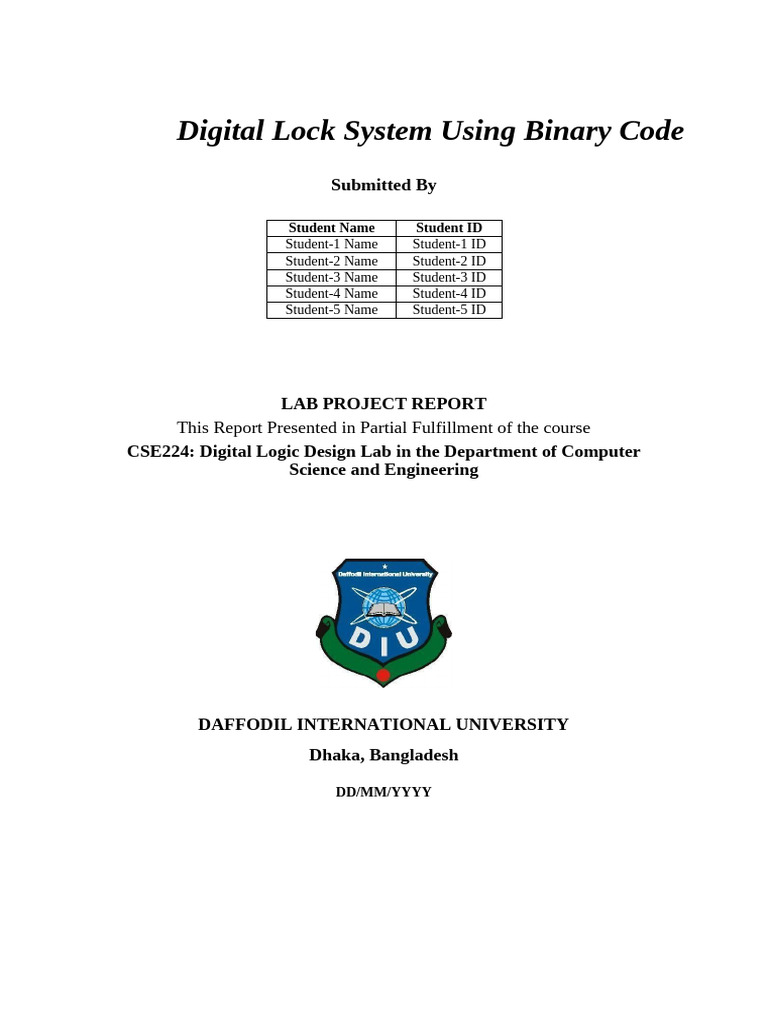 Digital Lock System with Binary Code | PDF | Electronic Circuits ...