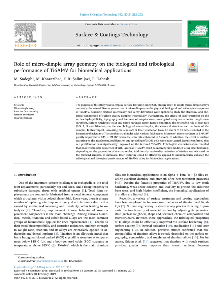 2019 - (Published) Role of Micro-Dimple Array Geometry On The ...