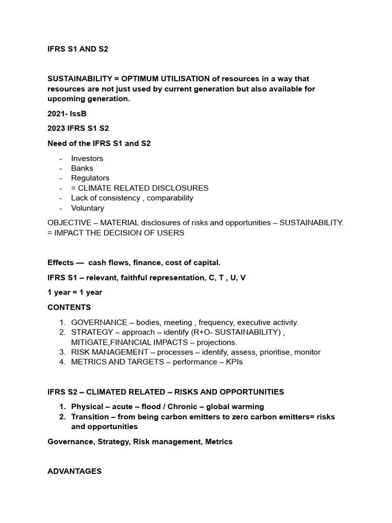 IFRS S1 &S2 | PDF