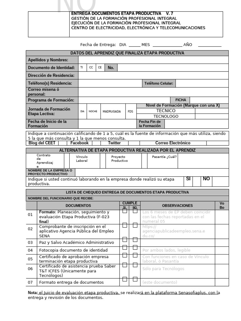 Formato Entrega Documentos EP 20222 | PDF