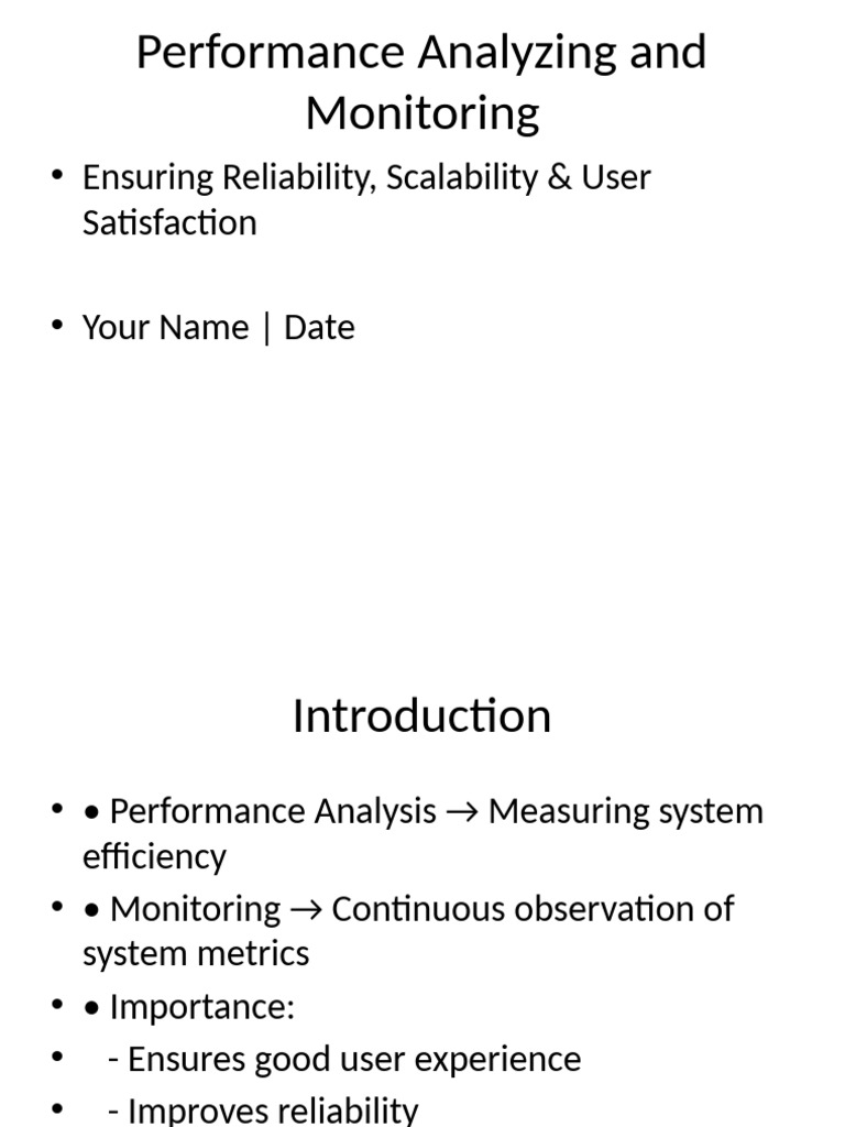 Performance Analyzing and Monitoring | PDF