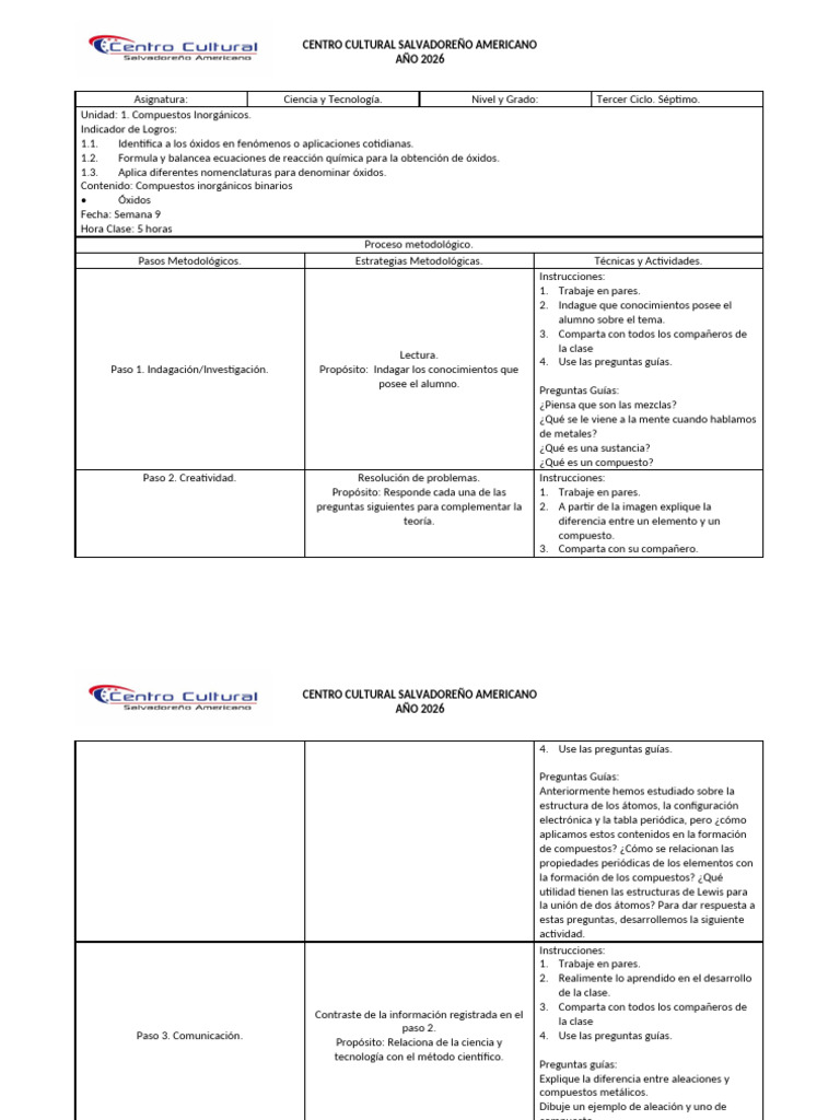 Unidad 1. Ccsa Septimo | PDF | Compuestos químicos | Compuesto inorgánico