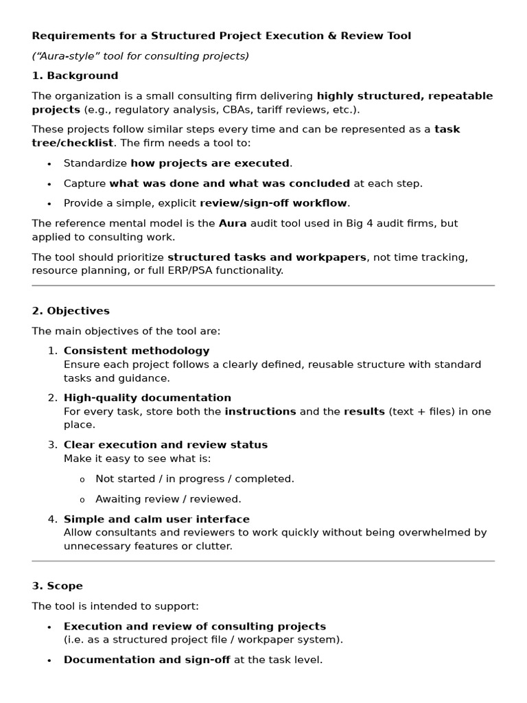 Structured Project Execution Tool Requirements | PDF | Cloud Computing ...