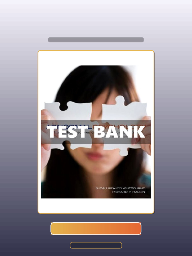 Abnormal Psychology Clinical Perspectives on Psychological Disorders 7 ...