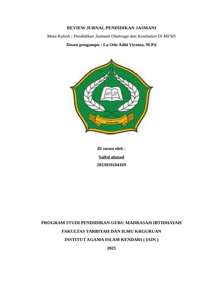 REVIEW JURNAL DAN BUKU SAIFUL AHMAD 2023010104169 | PDF