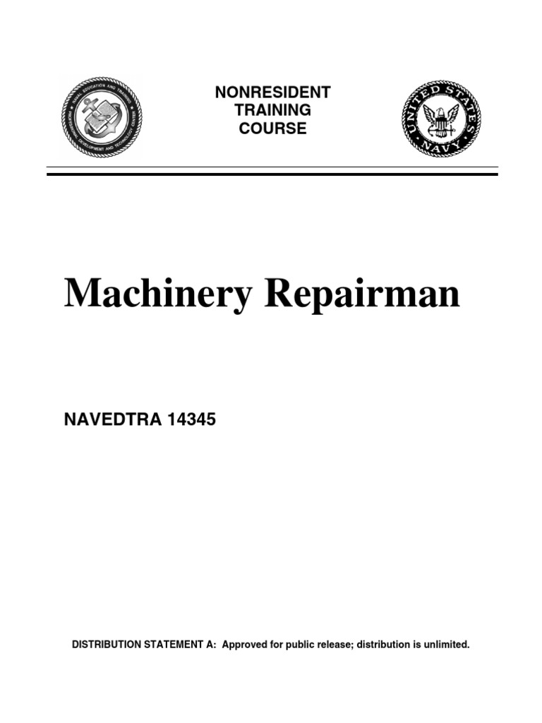 Navy Machinery Repairman Training Guide | PDF | Calibration | Metalworking