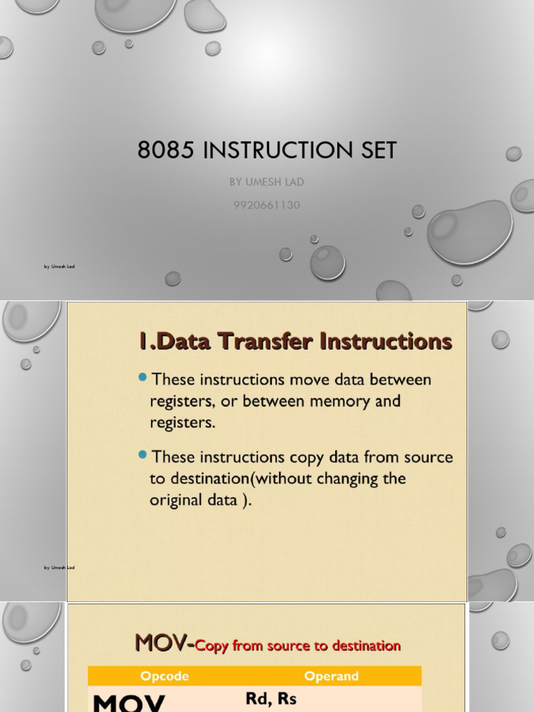 8085 Instruction Set | PDF