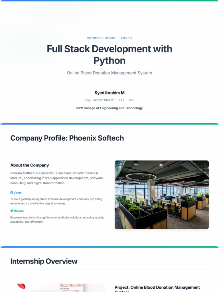 Internship Report - Full Stack Development | PDF