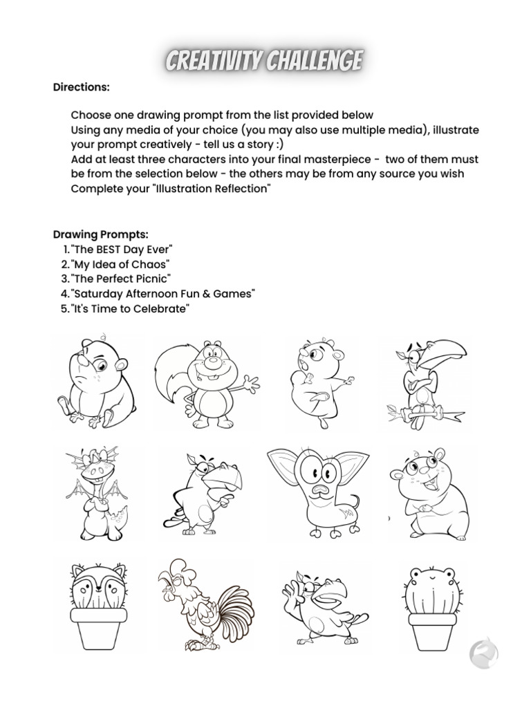 Creativity Challenge Cartoon References Directions | PDF