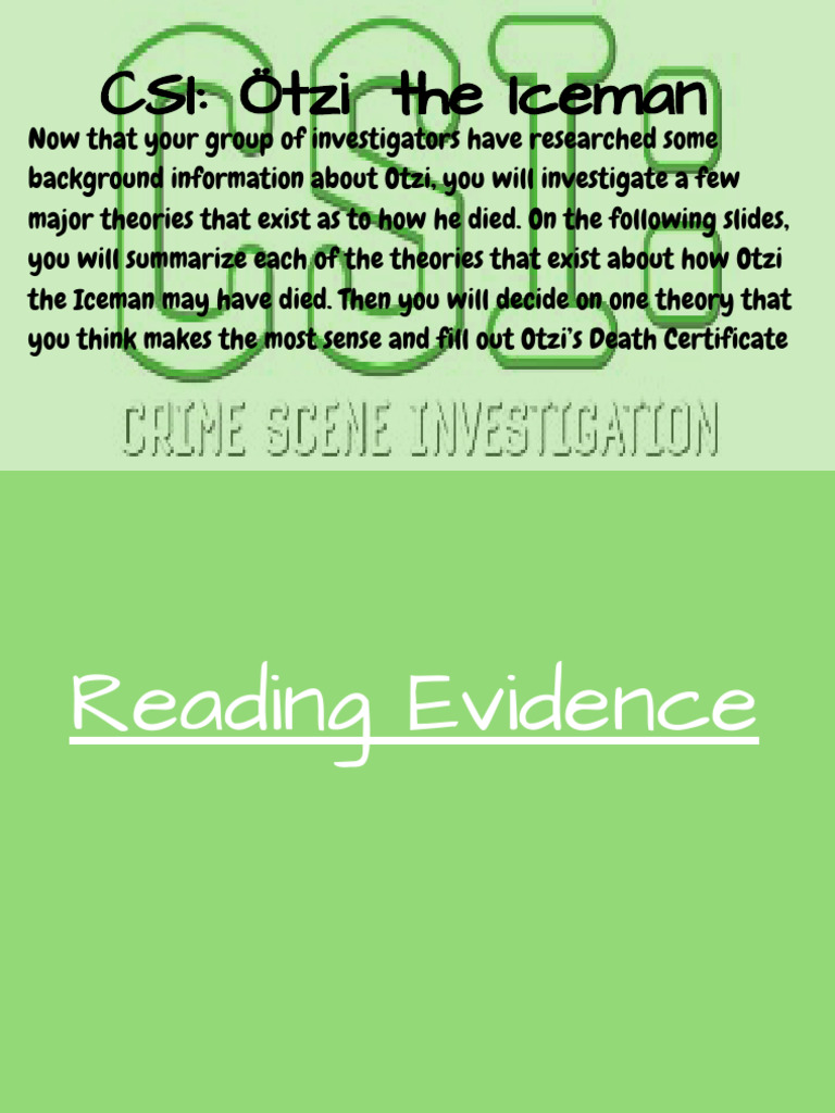 CSI - Ötzi The Iceman | PDF