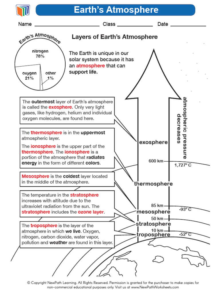Layers and Properties of Earth's Atmosphere | PDF | Atmosphere Of Earth ...