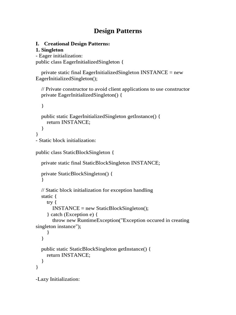 DesignPatterns Documents | PDF | Constructor (Object Oriented ...