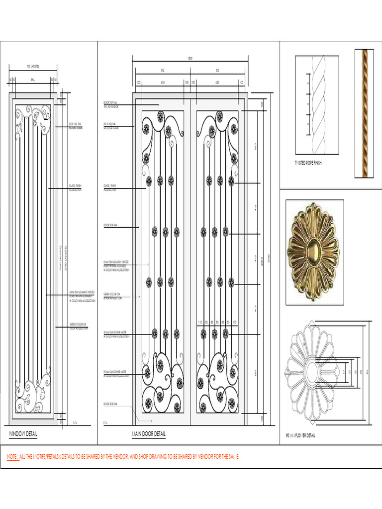 Gold Finish Door and Window Details | PDF | Architectural Elements ...