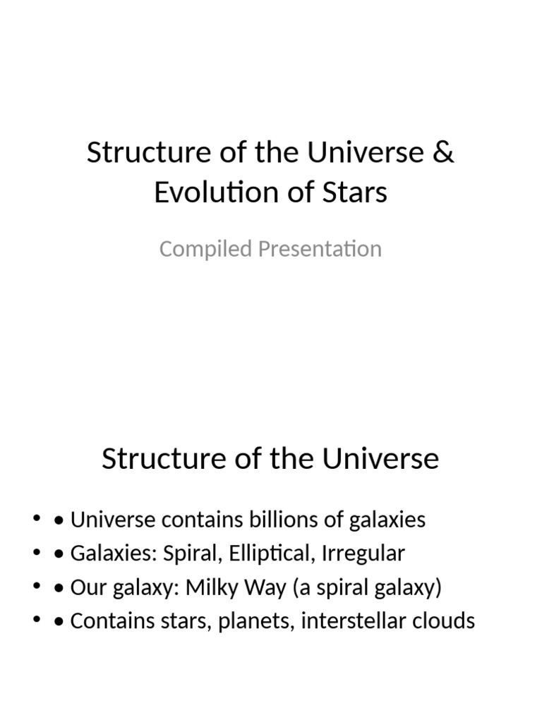 Universe Structure & Star Evolution Guide | PDF