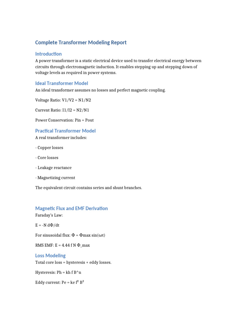 Complete Transformer Report | PDF