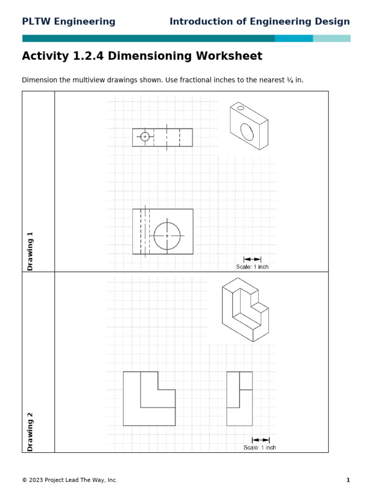 Ied 124 Dimensioning Worksheet | PDF