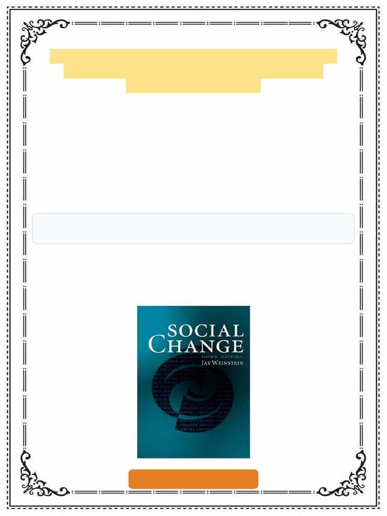 (eTextbook PDF) for Social Change 3rd Edition by Jay Weinstein ebook full chapters download ...