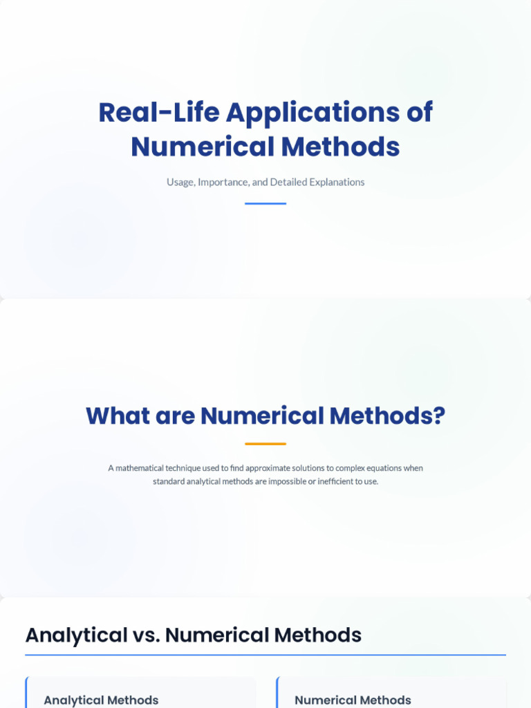 Real-Life Applications of Numerical Methods | PDF