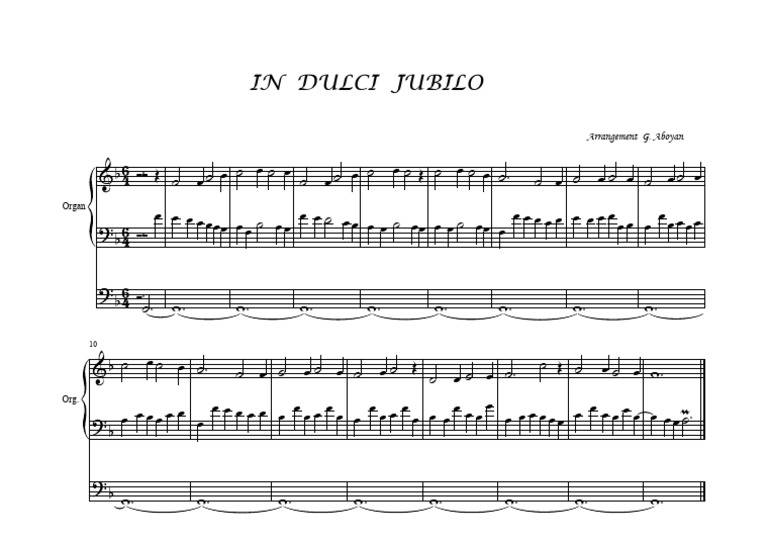 Organ Arrangement of In Dulci Jubilo | PDF