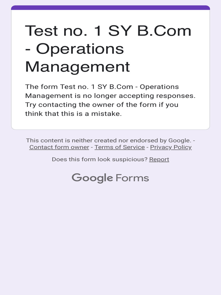 Test No. 1 SY B.com - Operations Management | PDF